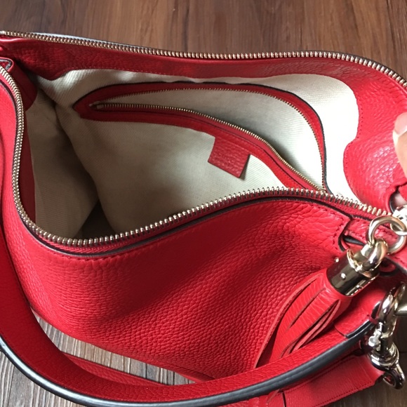 Gucci | Bags | Gucci Red Leather Large Hobo | Poshmark